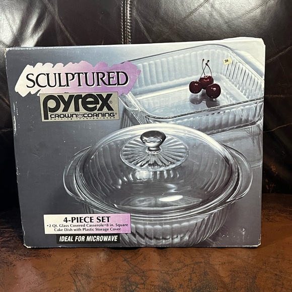 Pyrex | Kitchen | Nib Sculptured Pyrex Crown Corning 4 Piece Sealed Set ...